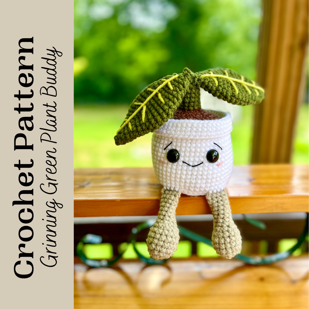 Grinning Green Plant Buddy Crochet Pattern – Squibble's Crochet Corner